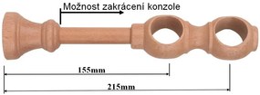 Garnýž 220 cm dvouřadá - dvojitá, odstín buk