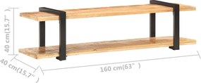 TV stolek 160 x 40 x 40 cm masivní hrubé mangovníkové dřevo 320497
