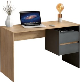PC stůl, dub artisan/grafit, TULIO NEW