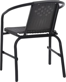 vidaXL Zahradní židle 2 ks plastový ratan a ocel 110 kg [312494]