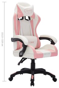 Petromila Herní židle s RGB LED podsvícením růžovo-černá umělá kůže