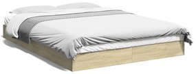 Rám postele dub sonoma 140 x 190 cm kompozitní dřevo