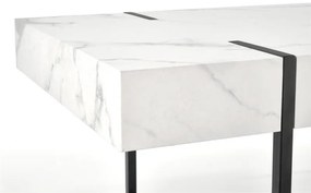 HALMAR BLANCA konferenční stolek bílý mramor/černý