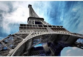 DIMEX | Vliesové fototapety na zeď Eiffelova věž MS-5-0026 | 375 x 250 cm| modrá, šedá, bílá