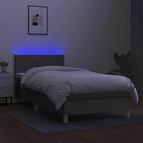 Box spring postel s matrací a LED taupe 100x200 cm textil 3133537