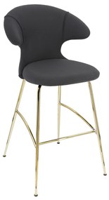 Barová židle Time Flies Barva nohou:: bronz, barva potahu:: šedá