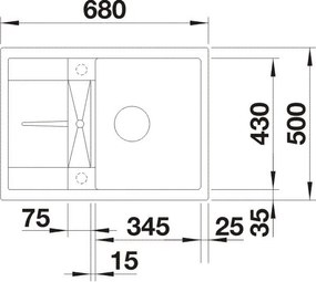 BLANCO METRA 45 S Compact, BLA-519570