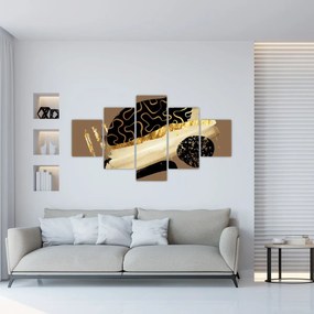 Obraz - Abstrakce golden brown N⁰3 (125x70 cm)