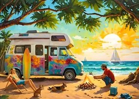 CHERRY PAZZI Puzzle Čekání na vlny / 1000 dílků / 70 x 50 cm