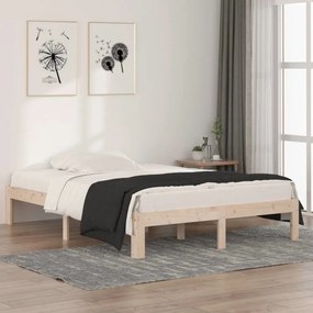 vidaXL Rám postele masivní dřevo 135 x 190 cm Double [810344] Barva: Přírodní
