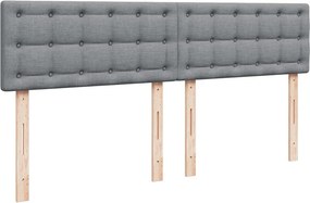 Box spring postel s matrací světle šedá 200 x 200 cm textil 3288309