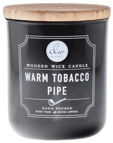dw HOME Vonná svíčka s dřevěným knotem Warm Tobacco Pipe 326 g, černá barva, sklo, vosk