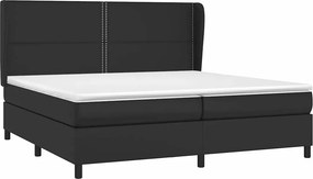 Box spring postel s matrací černá 200x200 cm umělá kůže 3128991