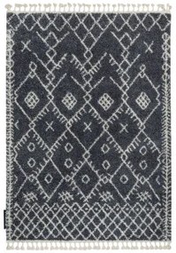 koberec BERBER TANGER B5940, šedo bílá střapce, Maroko, Shaggy velikost 120x170 cm | krásné koberce cz