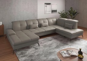 XXXLutz SEDACÍ SOUPRAVA, textil, kůže, šedá Sit & More - Sedací soupravy - 00014401173M