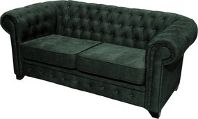 XXXLutz POHOVKA CHESTERFIELD, dřevo, textil, kompozitní dřevo, tmavě zelená MID.YOU - Pohovky - 000694009801
