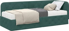 Rohový rám postele Tmavě zelená 80 x 200 cm samet 3394064