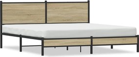 Kovový rám postele bez matrace dub sonoma 180 x 200 cm 3301391
