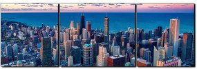 Obraz na plátně - Mrakodrapy v Chicagu- panoráma 5268C (150x50 cm)