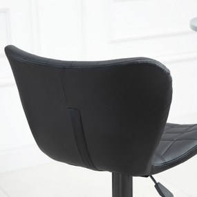 HOMCOM barová židle sada 2 ks retro design výškově nastavitelná 360° otočná černá kůže pro domácí kancelář stabilní 47 x 51,5 x 89-109 cm | Aosom.de