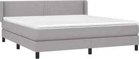 Box spring postel s matrací světle šedá 180 x 200 cm textil 3129649