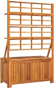 Úložný box s treláží 99 x 50 x 160 cm masivní akáciové dřevo 318760