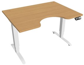Hobis Motion Elektr. nastavitelný stůl 120x90 s pamětí - HOBIS ERGO MOTION MSE 3M 1200 Dekor stolové desky: buk, Barva kovové podnože: bílá