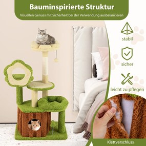 Costway Roztomilý kočičí strom pro dospělé kočky vícepatrová kočičí věž