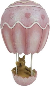 Dekorace králíčků v horkovzdušném balónu - 11*11*19 cm