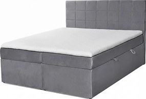 Manželská postel dvoulůžko BOXSPRING | čelo SOFT | 160x200 | alfa 19 šedá studená
