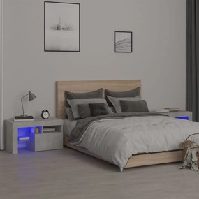 Noční stolky 2 ks s LED osvětlením betonově šedé 70x36,5x40 cm 3152773