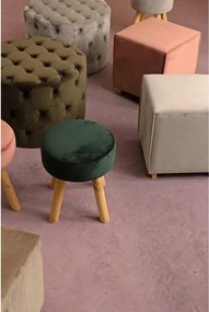 Tmavě zelený sametový taburet Lorella – Yes Everyday