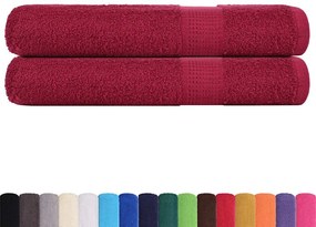 Saunové osušky FROGN 2 ks bordó 80x200 cm 360 g/m² 136743