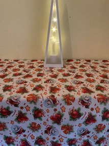 K-U ručně šitý ubrus vánoční sněžítka,  120 x 140 cm