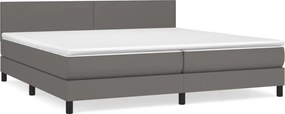 Box spring postel s matrací šedá 200x200 cm umělá kůže 3141027