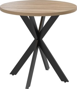 HOMCOM Kulatý jídelní stůl 75 x 75 cm, kuchyňský stůl pro 2-4 osoby, moderní jídelní stůl s pavoučím nohou, hnědá