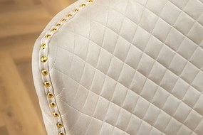 Designová barová židle Queen Lví hlava béžový samet