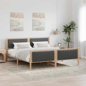 Rám postele s čelo hnědá a tmavě šedá 180 x 200 cm 3394304