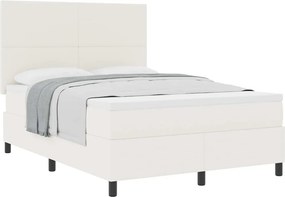 Postel s boxspringem s čelo Krémová a bílá 160 x 200 cm 3337565
