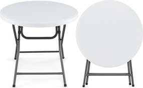 Costway 81 cm kulatý skládací stůl s vyztuženou HDPE deskou stolu robustní