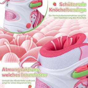 Costway Inline brusle Dětské 4 Nastavitelné velikosti Inline brusle se svítícími