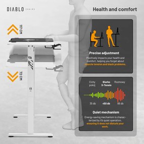 Výškově Nastavitelný Pracovní Stůl Diablo X-Tensio 1600 Bílý