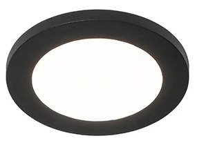 Stropní svítidlo černé 17 cm včetně LED 3-stupňové stmívatelné IP44 - Steve