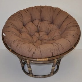 Ratanový papasan tmavý, průměr 115 cm - polstr hnědý melír