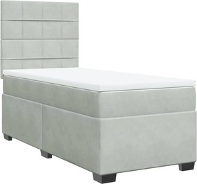 Box spring postel s matrací světle šedá 100x200 cm samet 3290834