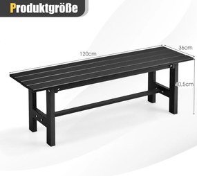 Costway Zahradní lavice pro 2 osoby, nosnost 300 kg, černá