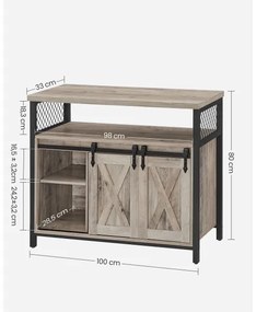Komoda s posuvnými dvířky FIRA taupe/černá