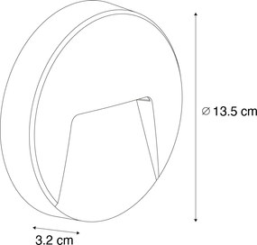 Sada 2 černých kulatých venkovních nástěnných svítidel vč. LED IP65 - Gem