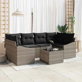 Set pohovek 7 ks Šedá polyratan 3355288