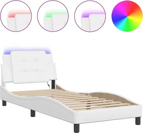 Rám postele s LED bez matrace Zadar bílý 100 x 200 cm 3214090